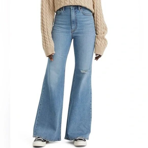 Levi's | Jeans | New Levis Ribcage Bell Blue Flare High Waist Jeans P33 ...